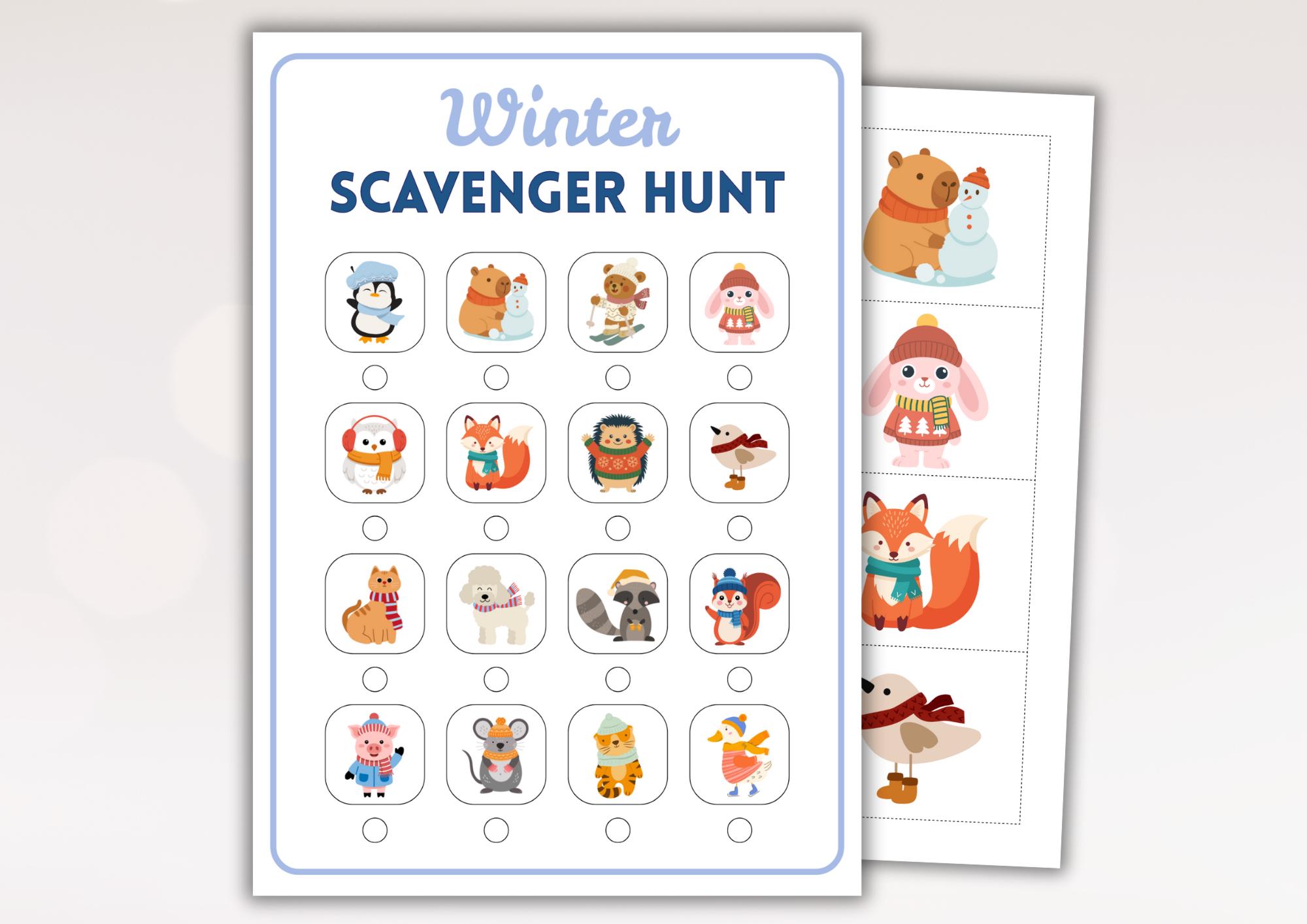 Winter Scavenger Hunt - Treasure Hunt - Winter Animals Game - Kids ...