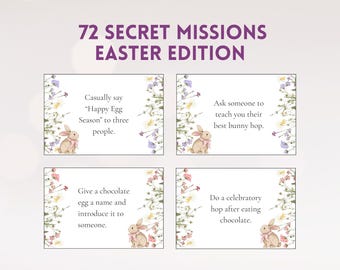 Secret Mission Cards - Secret Challenge Game - Easter Party Activity ...