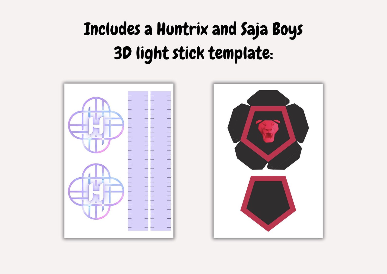 Kpop Light Stick Craft Template - Party Activity (instant Download) - Etsy