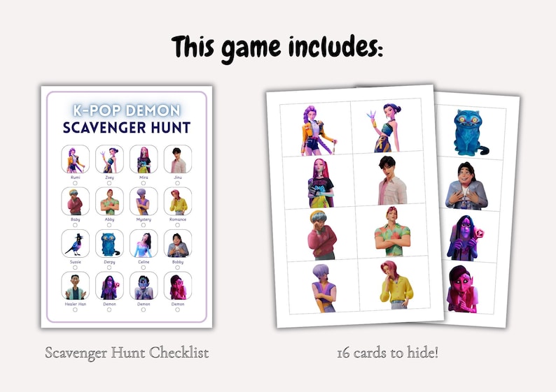 Kpop Demon Scavenger Hunt - Treasure Hunt - Birthday Game - Party ...