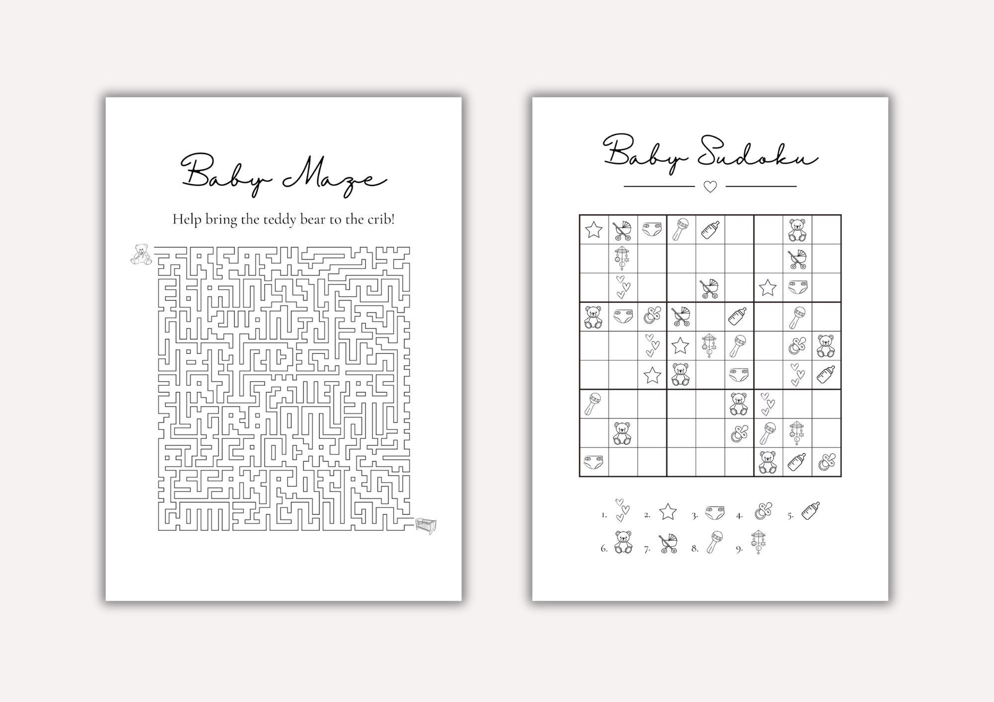 Baby Shower Puzzles - Crossword, Word Search, Word Scramble, Maze ...