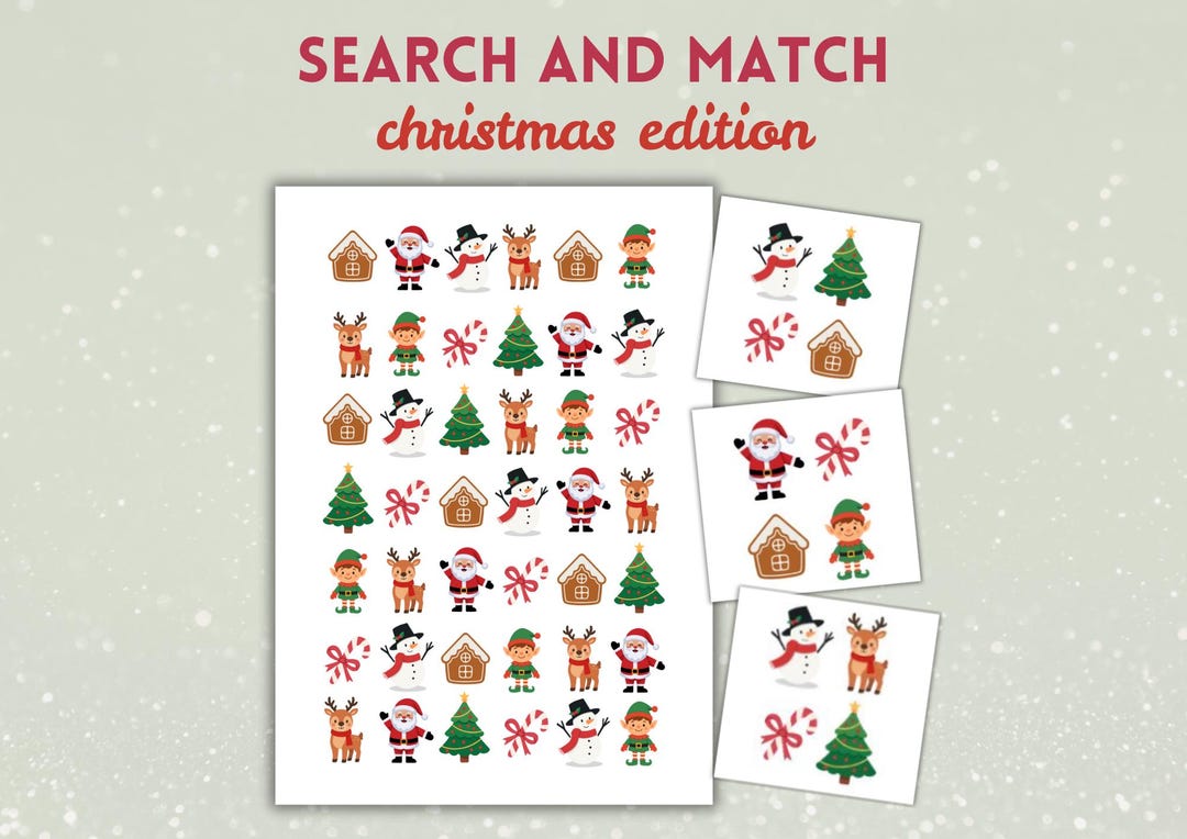 Matching Game - Picture Search and Match - Christmas Edition ...