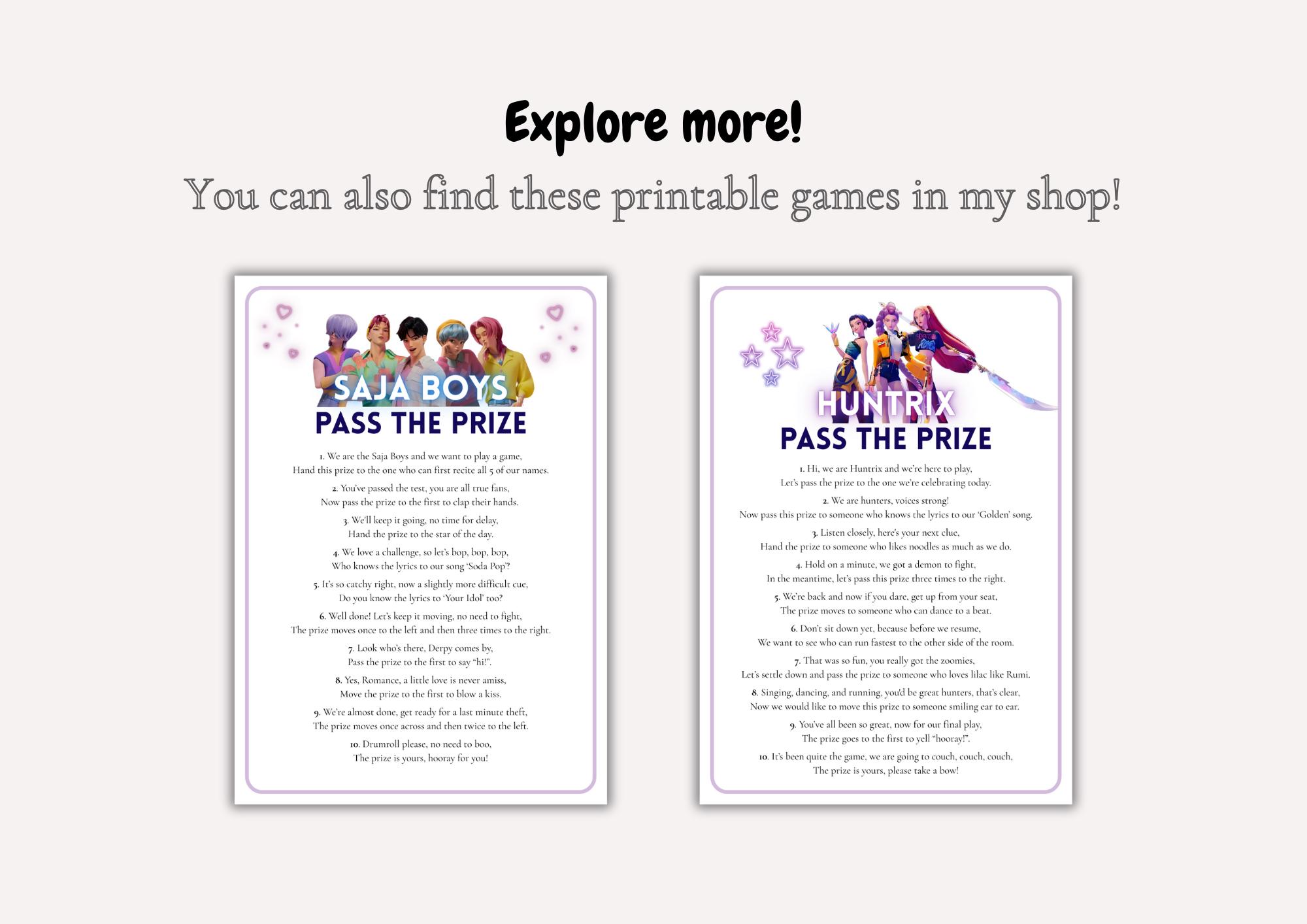 Kpop Demon Scavenger Hunt - Treasure Hunt - Birthday Game - Party ...