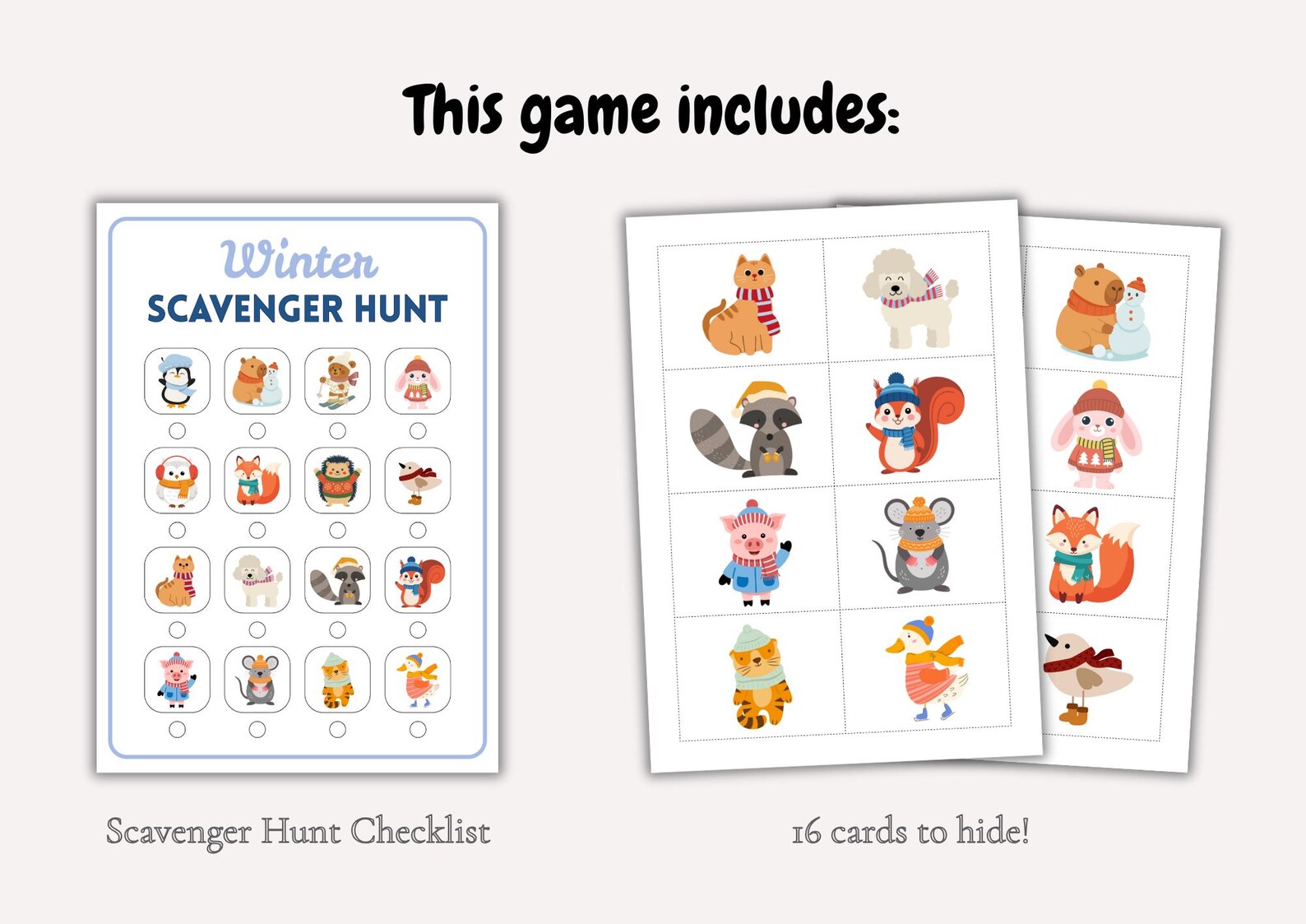 Winter Scavenger Hunt - Treasure Hunt - Winter Animals Game - Kids ...