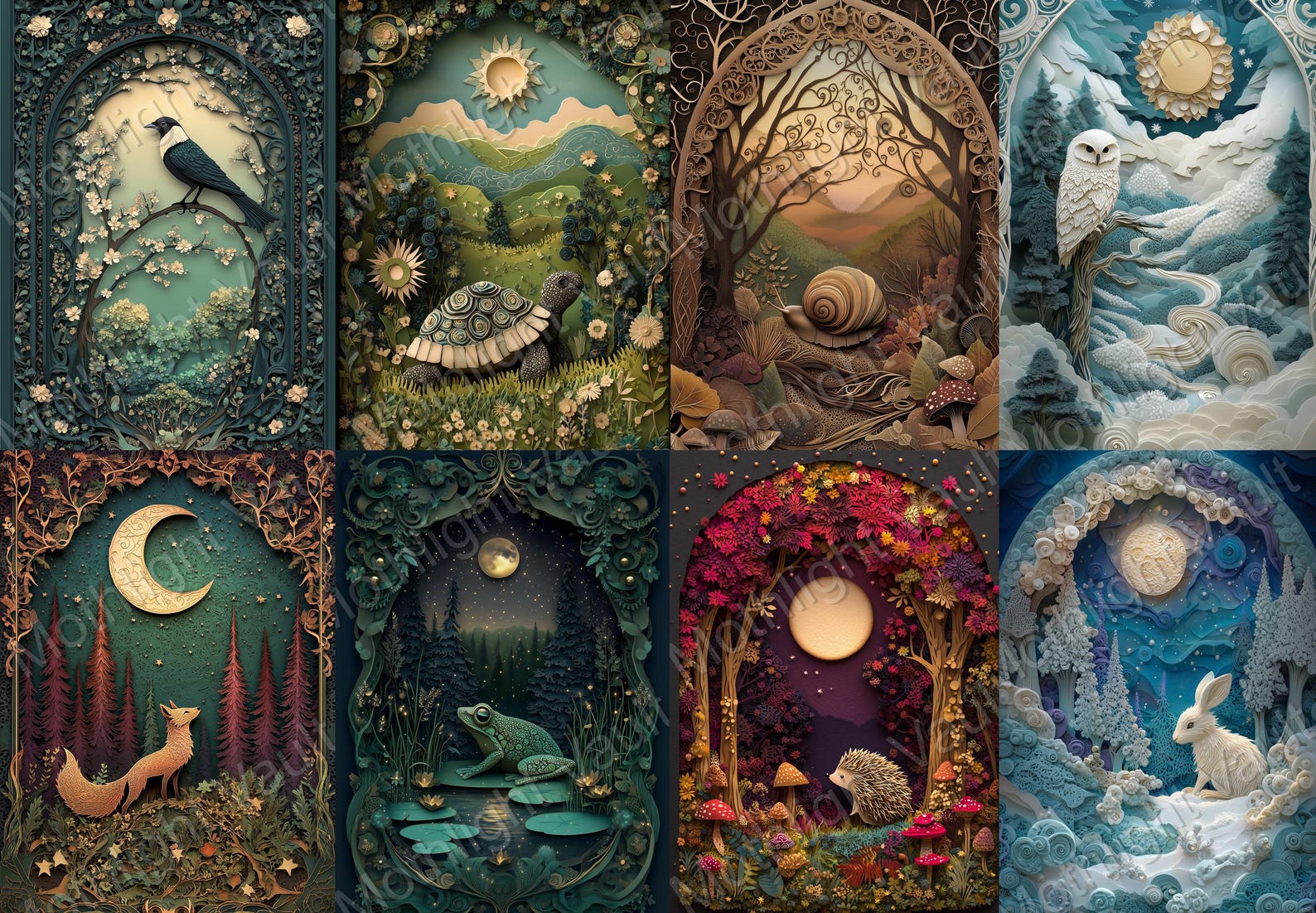 Cottagecore Goblincore Fairycore Digital Prints | Fairytale 4 Seasons ...
