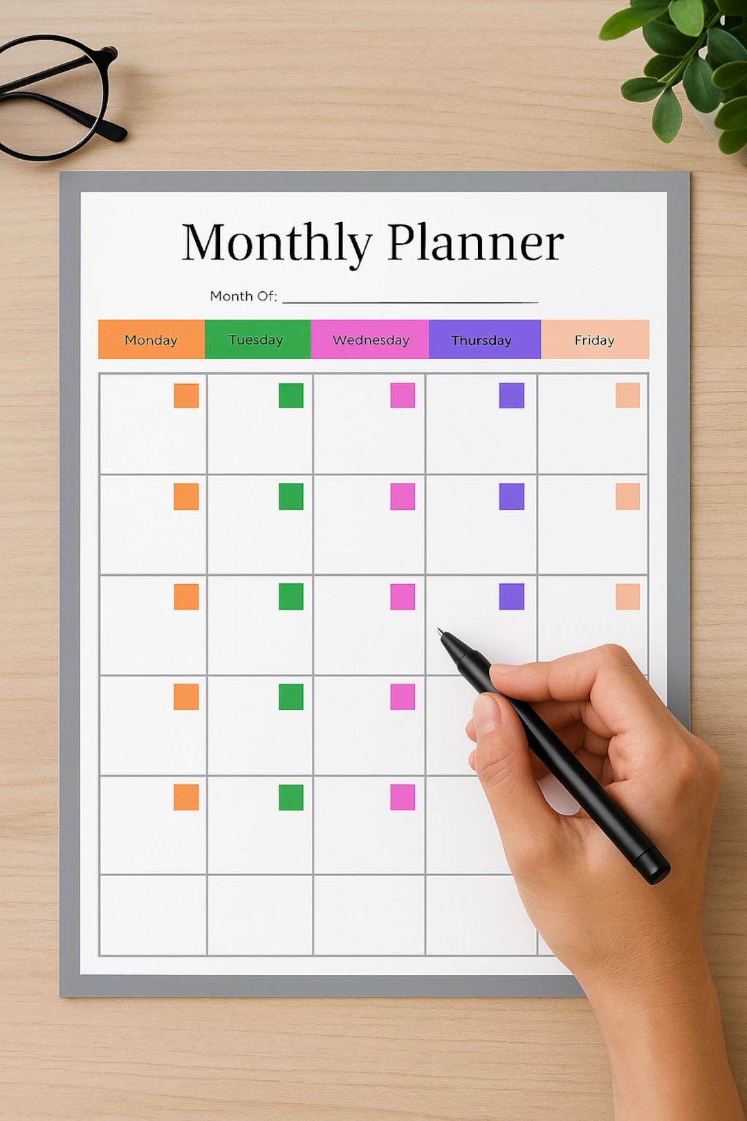 Monthly Teacher Planner Printable | Editable PDF | Colorful School ...