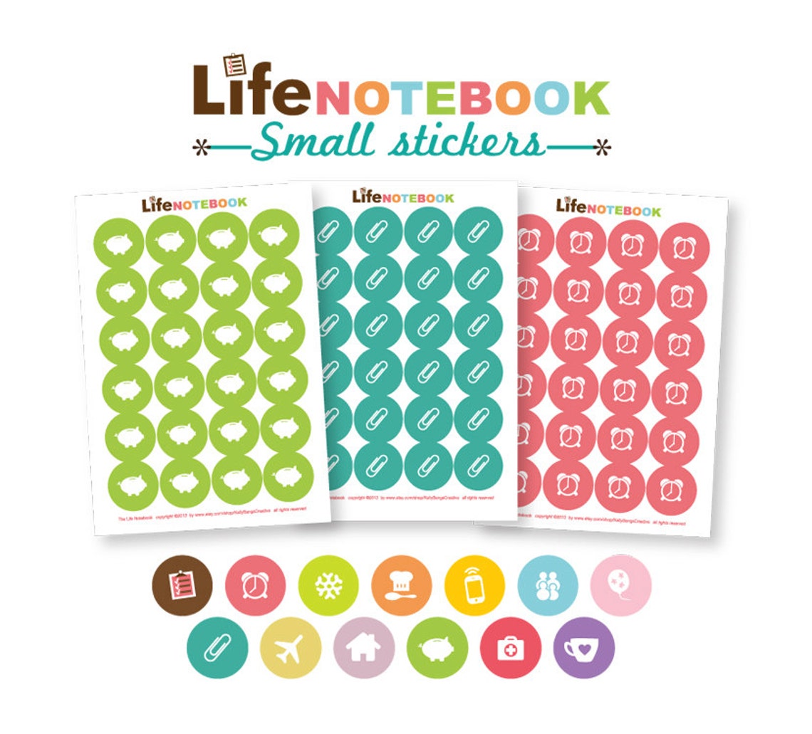 The Life Notebook Planner STICKERS DOWNLOADS Only | Etsy