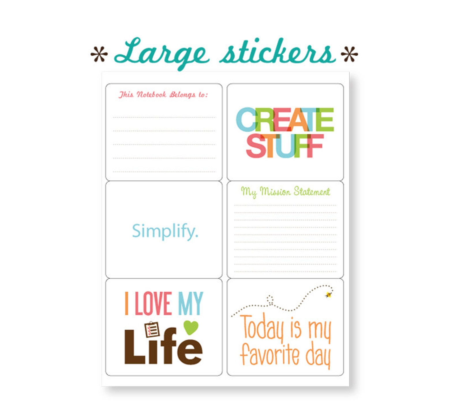 The Life Notebook Planner STICKERS DOWNLOADS Only | Etsy