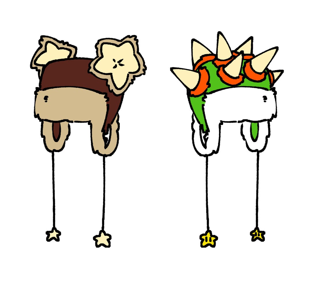 NEW Custom Handmade Crochet Spiky Star Trapper Teddy Hat Beanies With ...