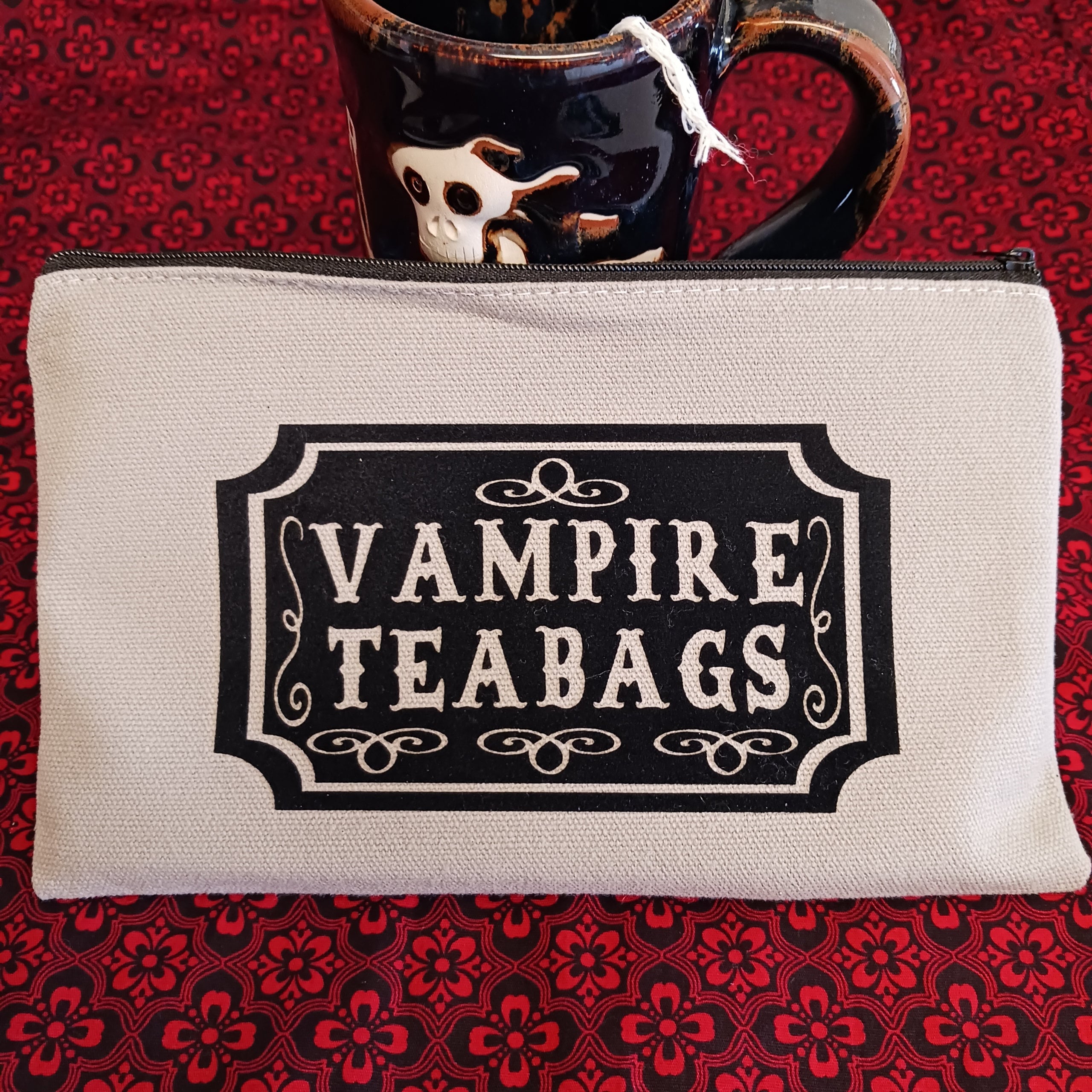 Vampire Teabag Zippered Pouch, Tampon & Pad Pouch, Period Pouch, Goth ...