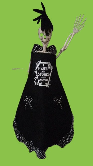 Stoned and Unusual Ruffled Apron, Cannabis Apron, Weed Apron - Etsy