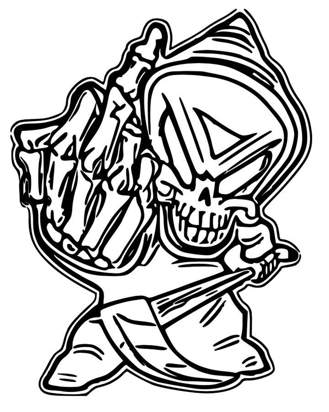 Grim Reaper Vinyl Decal - Etsy