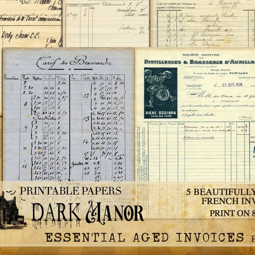 Essential Aged Invoices PACK 1 DIGITAL JOURNALING - Etsy
