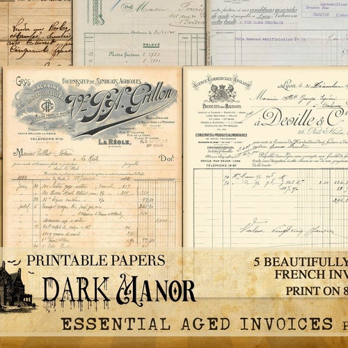 Essential Aged Invoices PACK 3 DIGITAL JOURNALING - Etsy