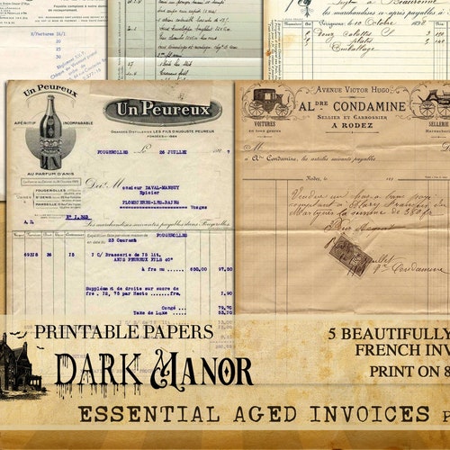 Essential Aged Invoices PACK 3 DIGITAL JOURNALING - Etsy