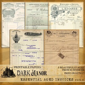 Essential Aged Invoices PACK 5 - DIGITAL JOURNALING - Printable ...