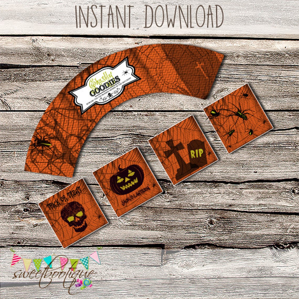 Halloween Cupcake Wrappers Easy for Parties or Trick or | Etsy