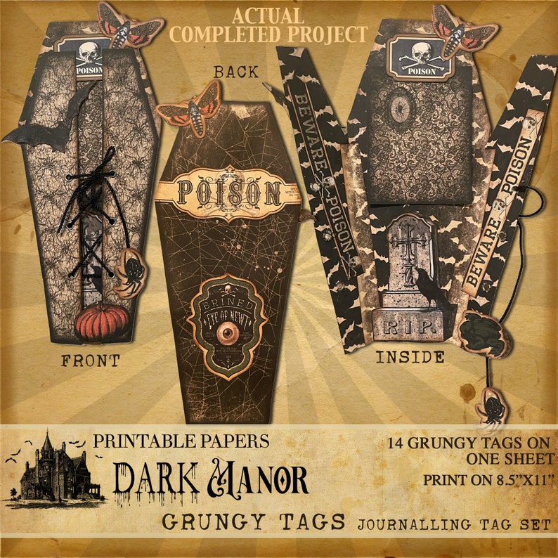 Haunted Hollow Collection Coffin Shaped Loaded Halloween Tag - Etsy