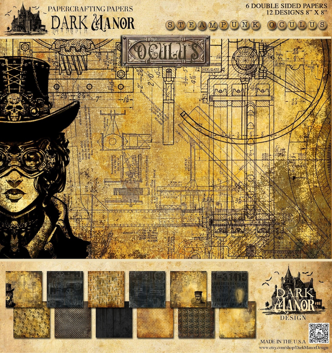 Steampunk OCULUS Paper Pack - DIGITAL JOURNALING - Printable - Instant ...