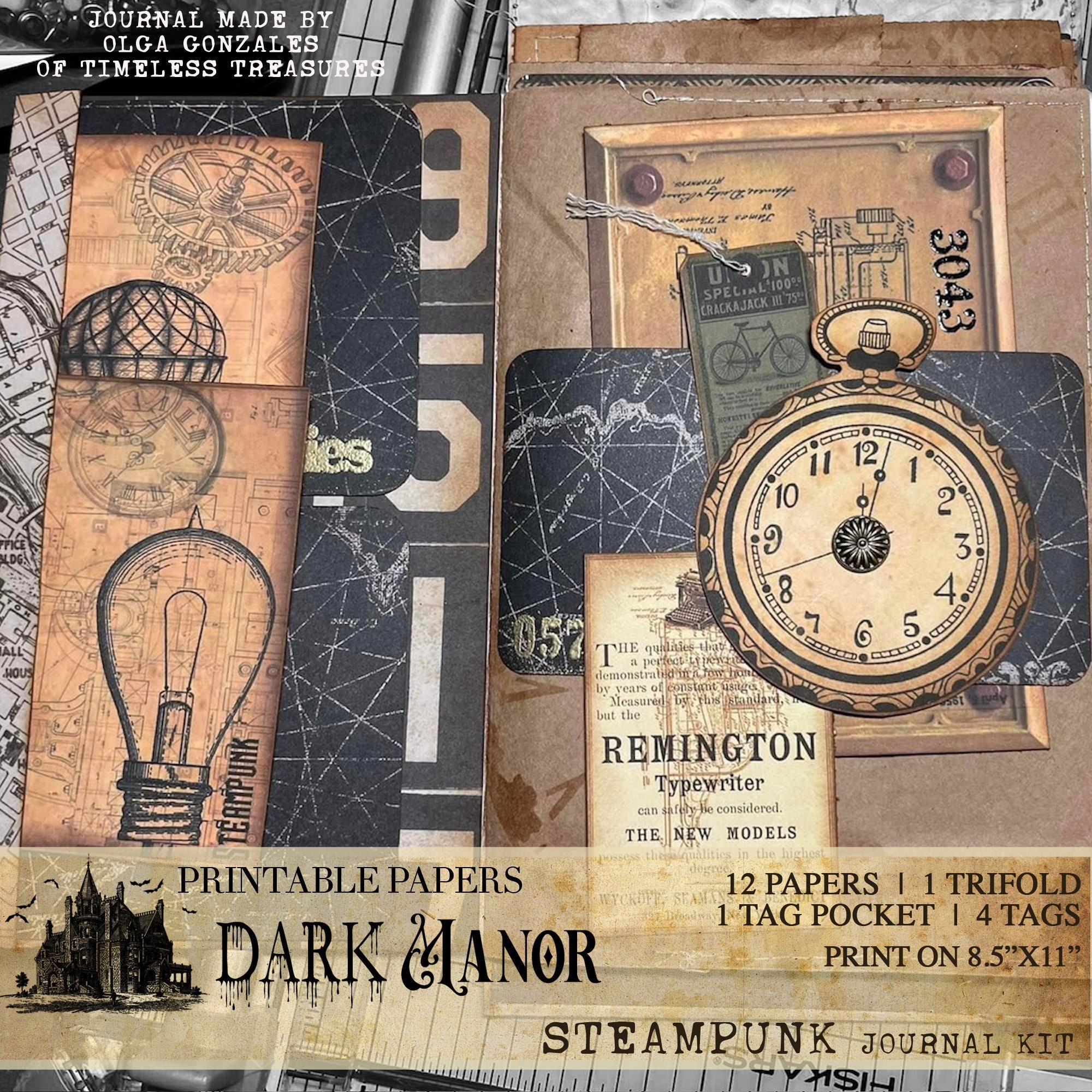 HUGE Steampunk Journal Kit Digital Junk Journal Instant - Etsy