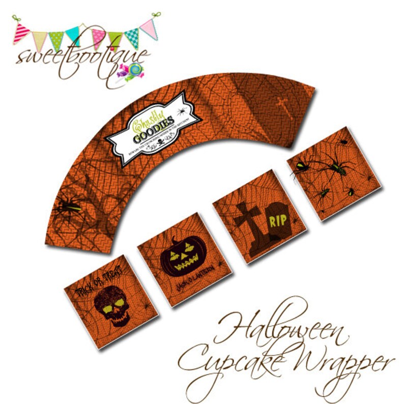 Halloween Cupcake Wrappers Easy for Parties or Trick or | Etsy