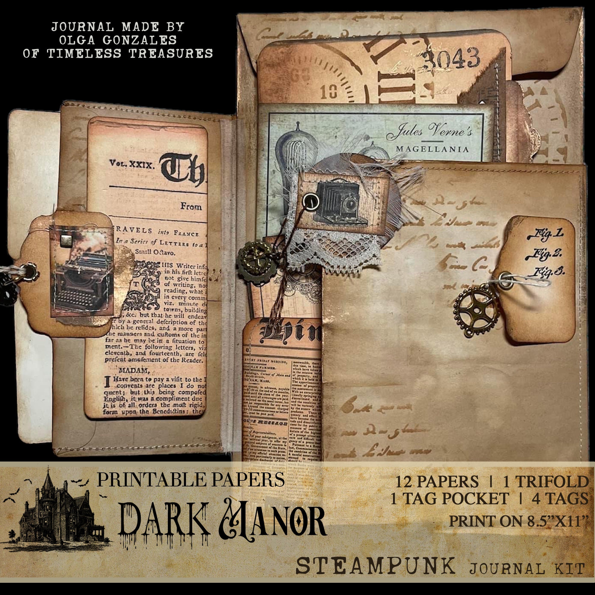 HUGE Steampunk Journal Kit Digital Junk Journal Instant - Etsy