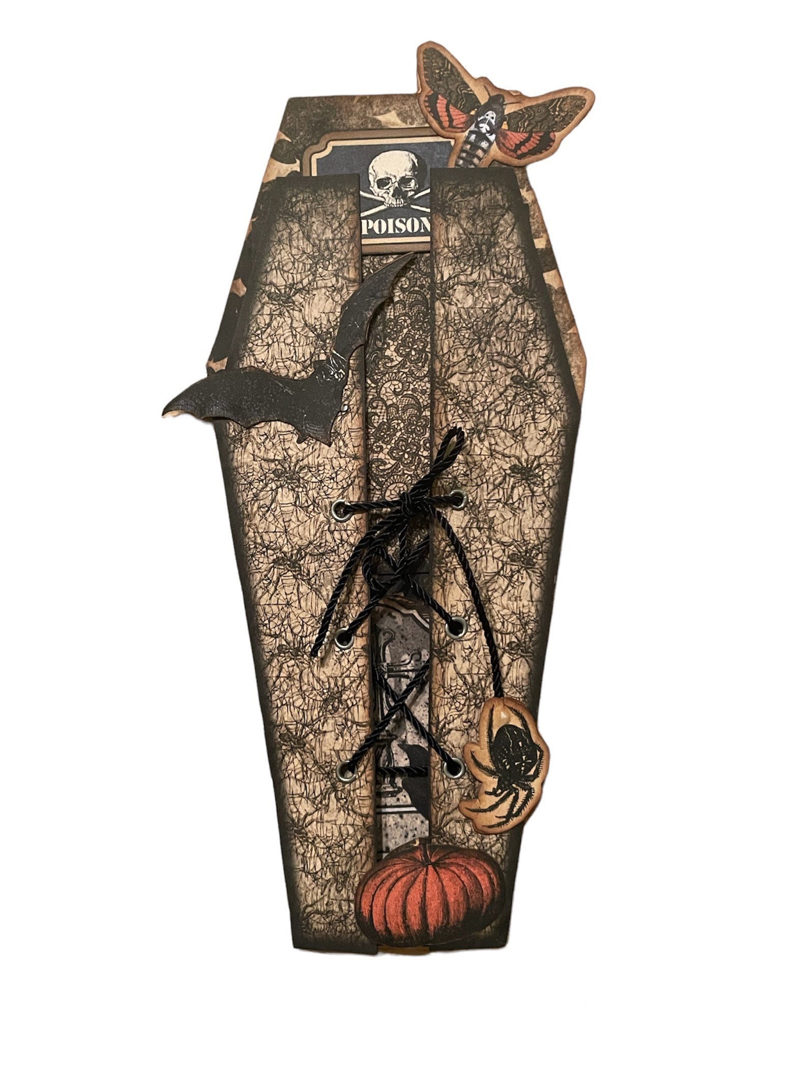Haunted Hollow Collection - Coffin Shaped Loaded Halloween Tag - Dark ...