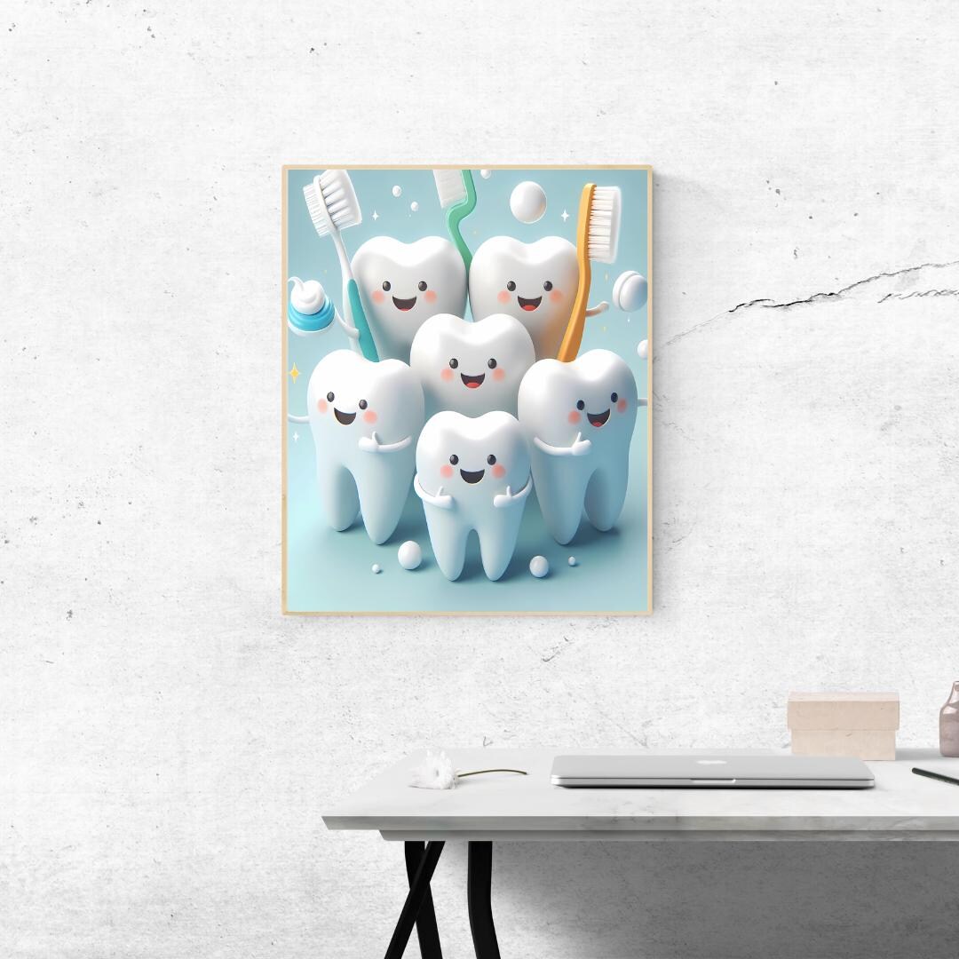 Dental Poster for Dentist Office – Printable PNG, Teeth Holding ...