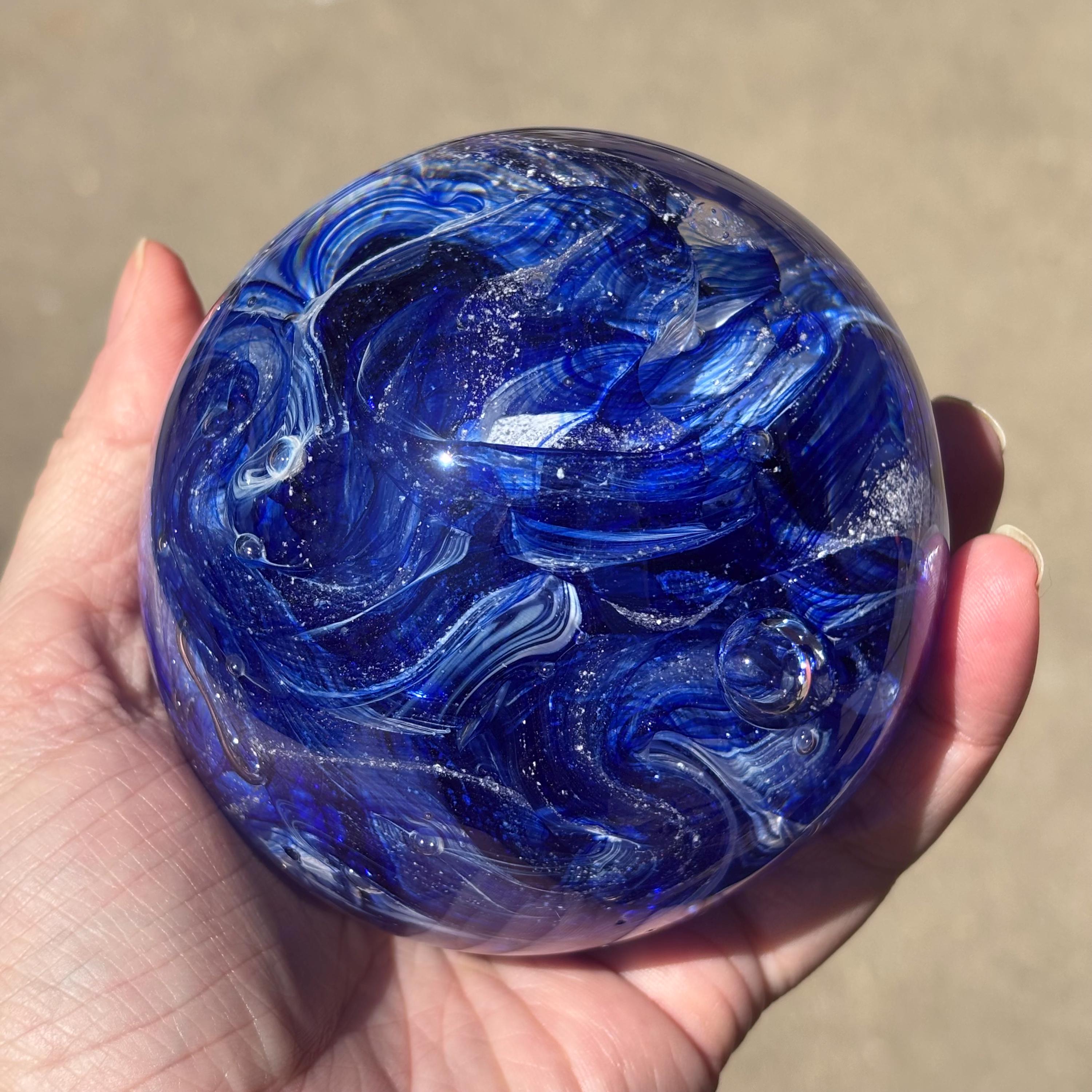Dark Blue Collection Glass Memorial Paperweight - Custom Remembrance ...