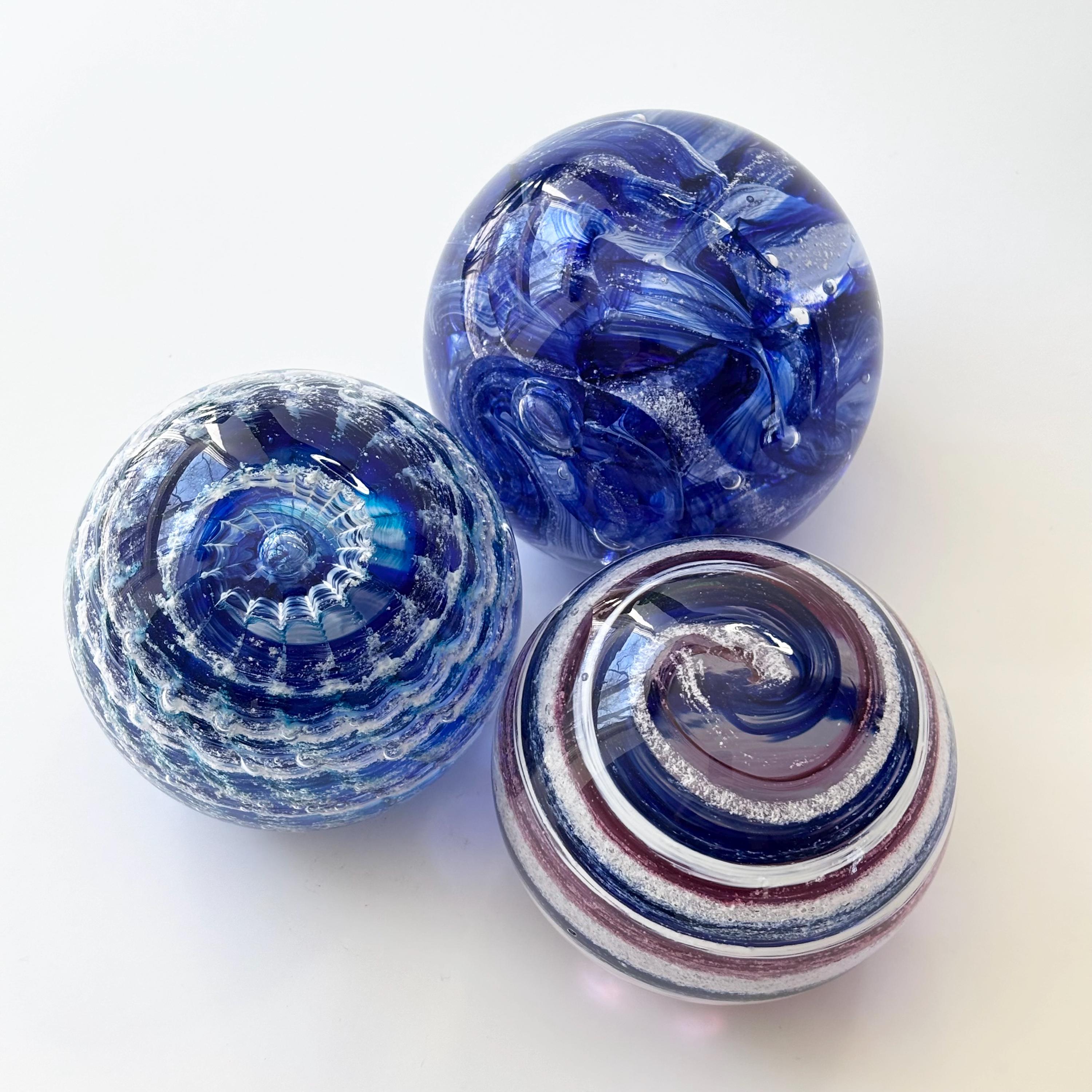 Dark Blue Collection Glass Memorial Paperweight - Custom Remembrance ...