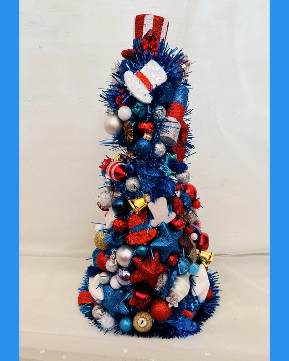 Sparkling Large Tall 16 Red White & Blue Tree Topper - Etsy