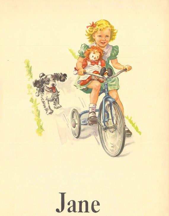 Jane From Dick and Jane Books Poster | Etsy