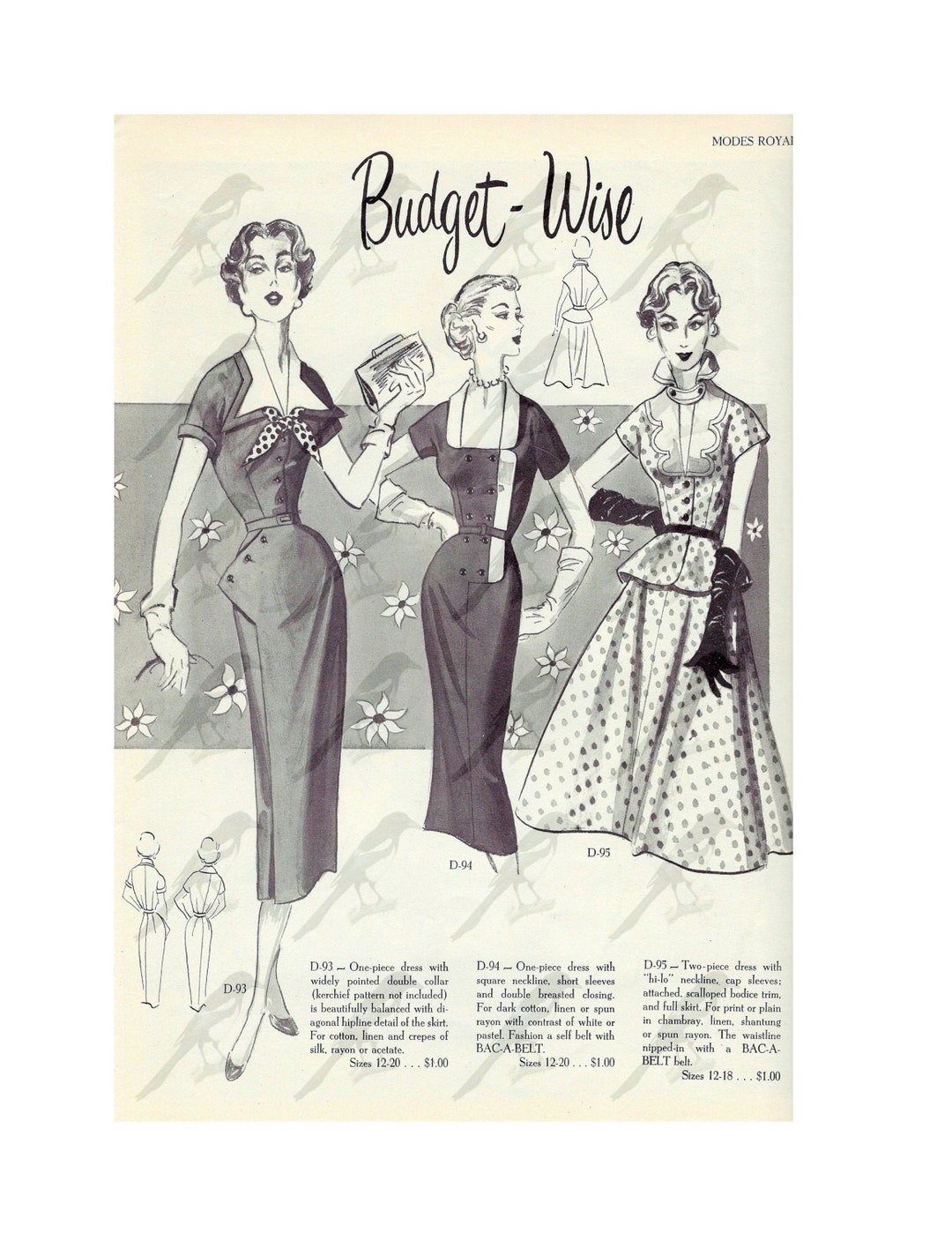 Vintage Fashion Magazine Page - Budget Wise - Etsy