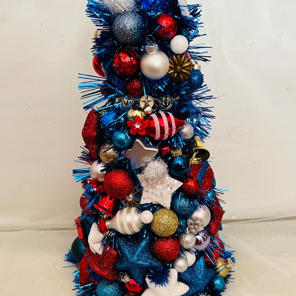Red White and Blue Tree Topper - Etsy