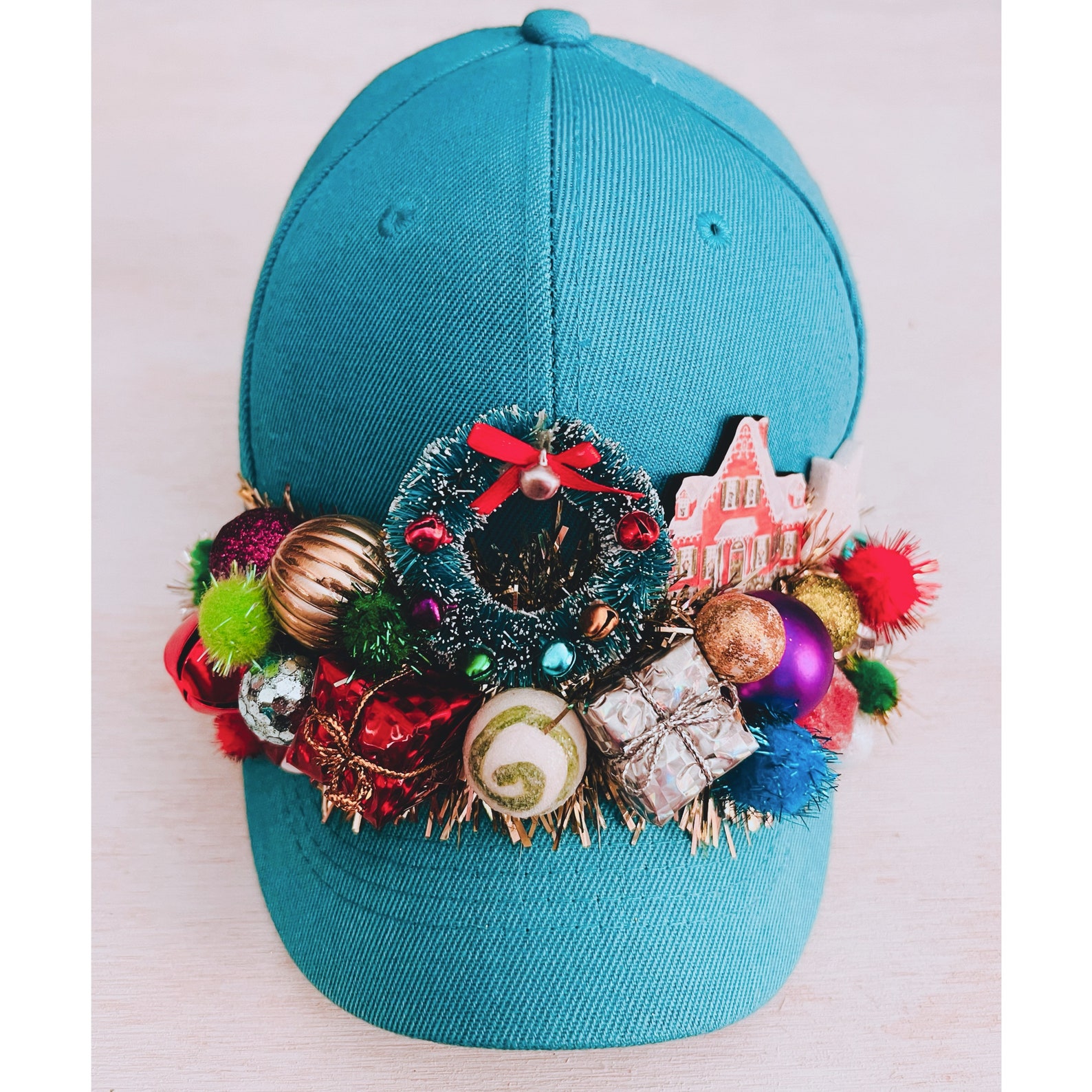 Handmade One of a Kind Christmas Baseball Cap Hat Adjustable - Etsy