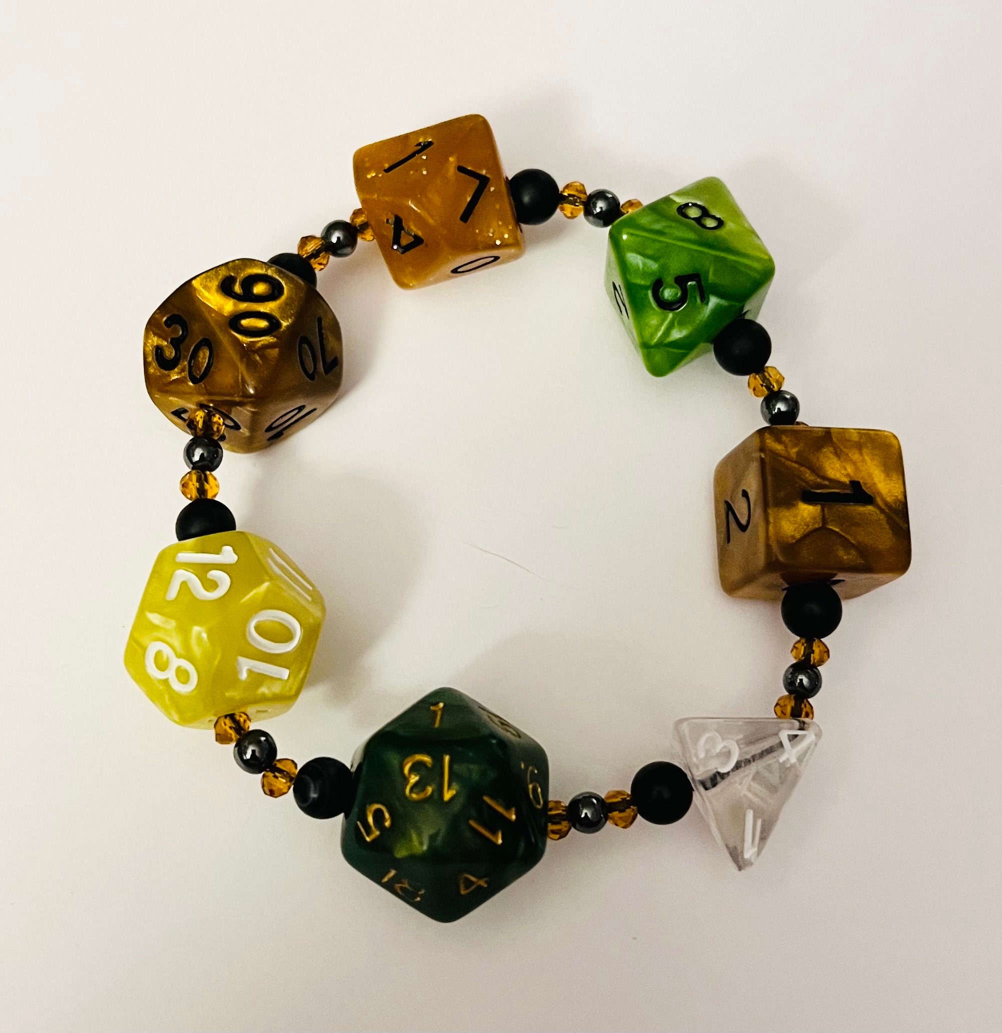 DND Die Bracelet #9 With Lava and Crystal Beads - Etsy