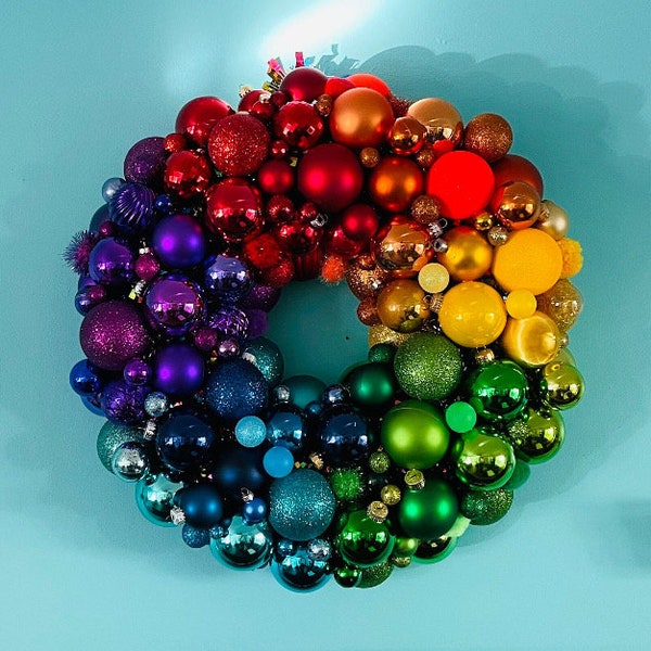 Rainbow Wreath - Etsy