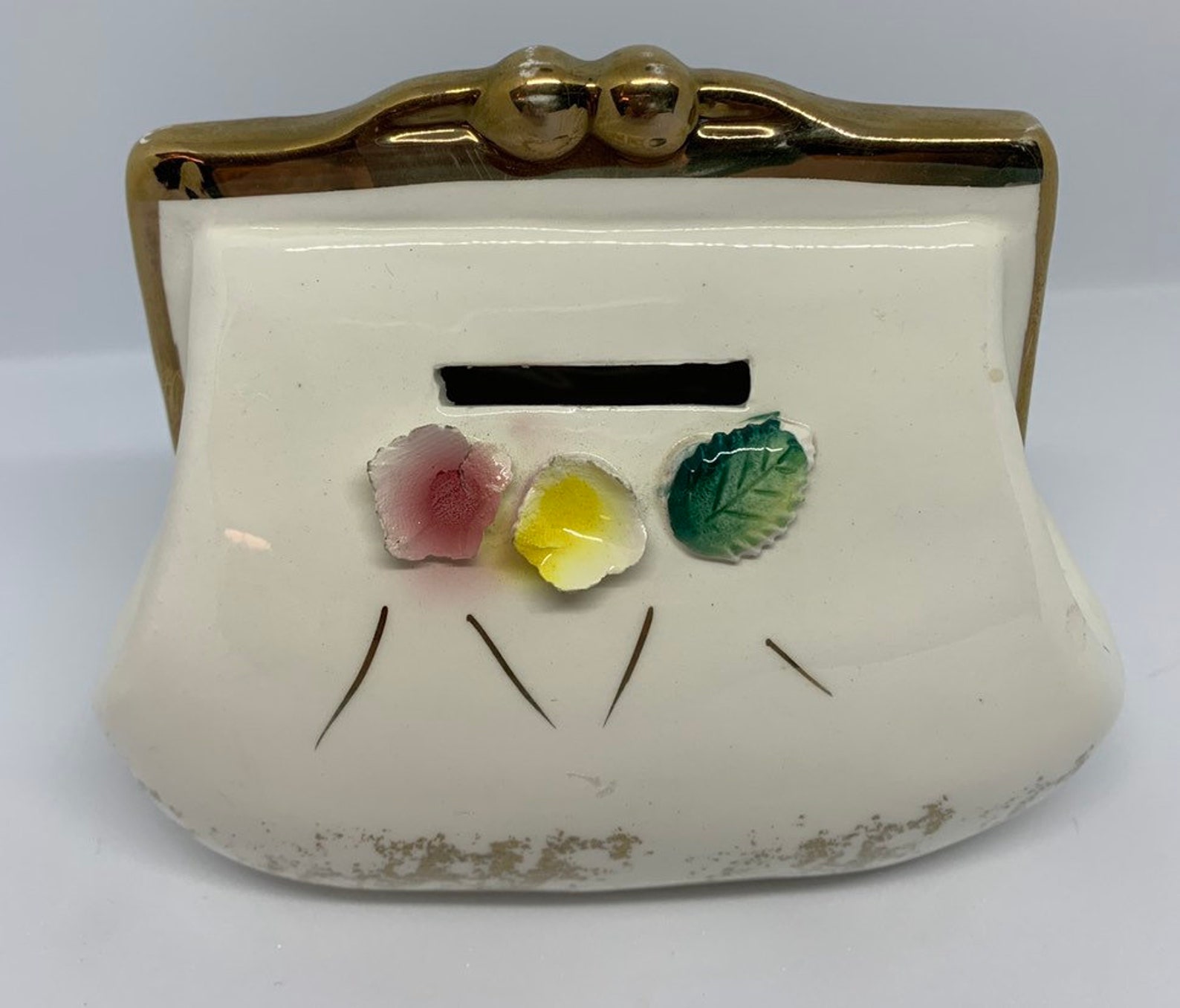 Vintage Lefton Pin Money Porcelain Purse Bank - Etsy