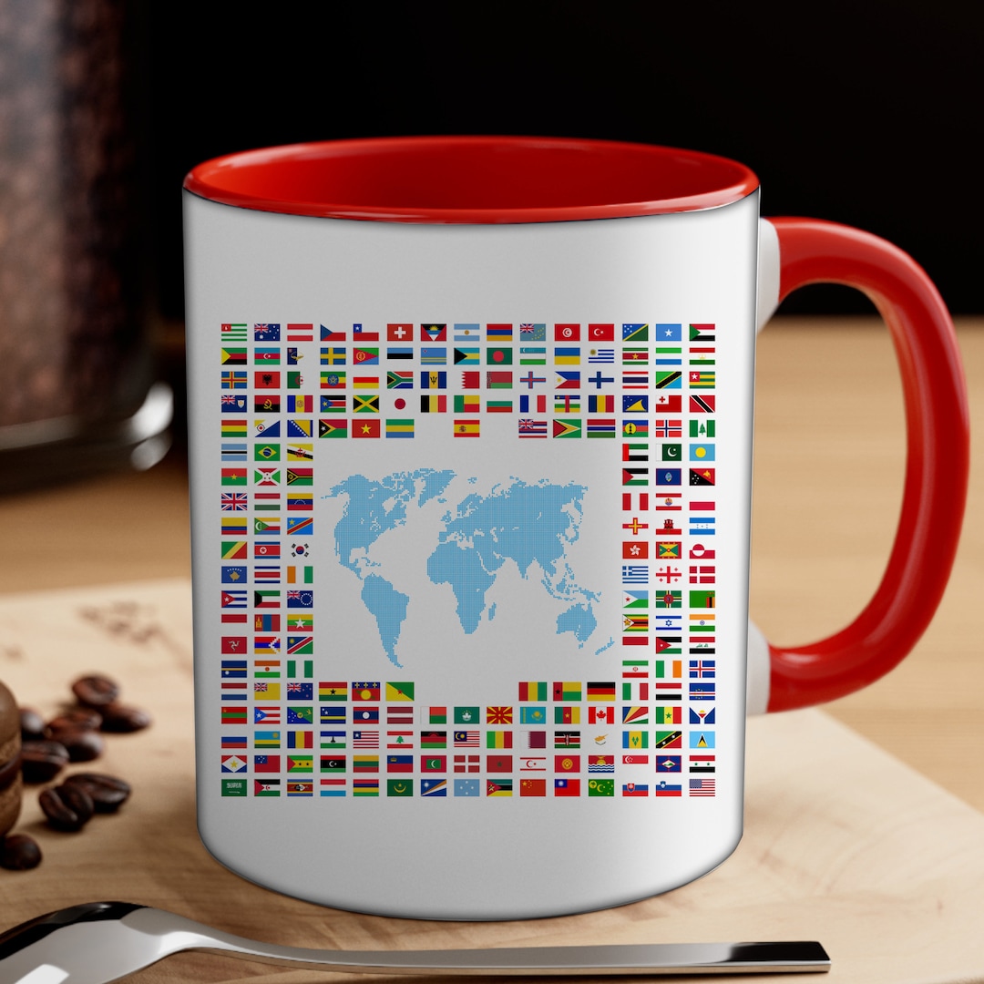 Flags of the Countries of the World, Flags Ceramic Mug CYNX21 - Etsy