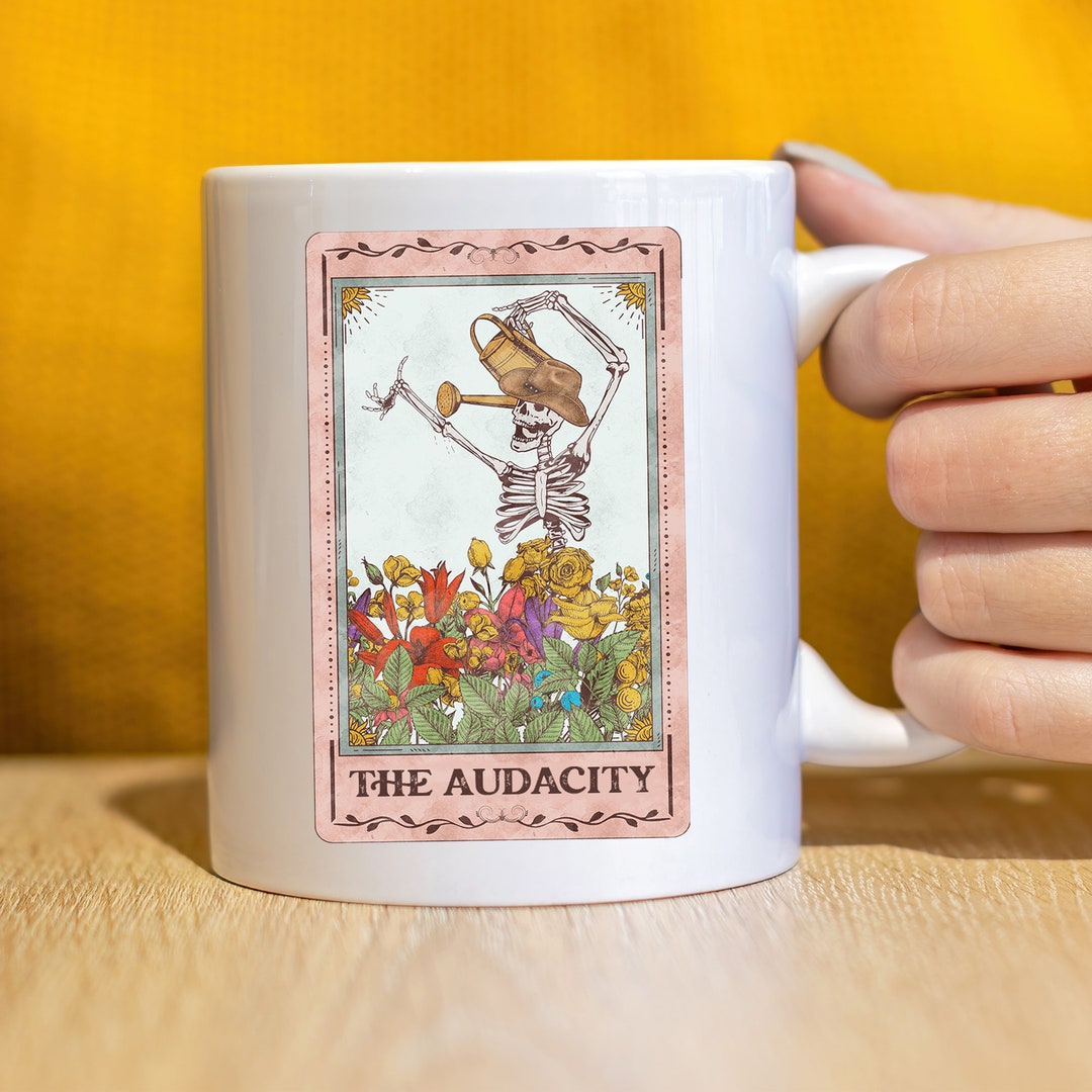 The Audacity Tarot Mug, Audacity Tarot Card Mug, Occult Skeleton Tarot ...