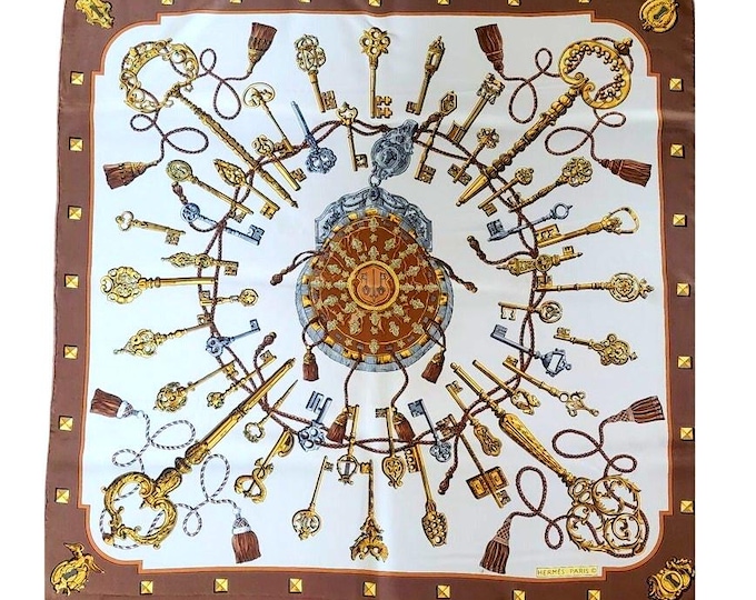 Vintage HERMÈS Silk Scarf Les Clés Clefs Keys Carré 90 Cathy Latham - Etsy