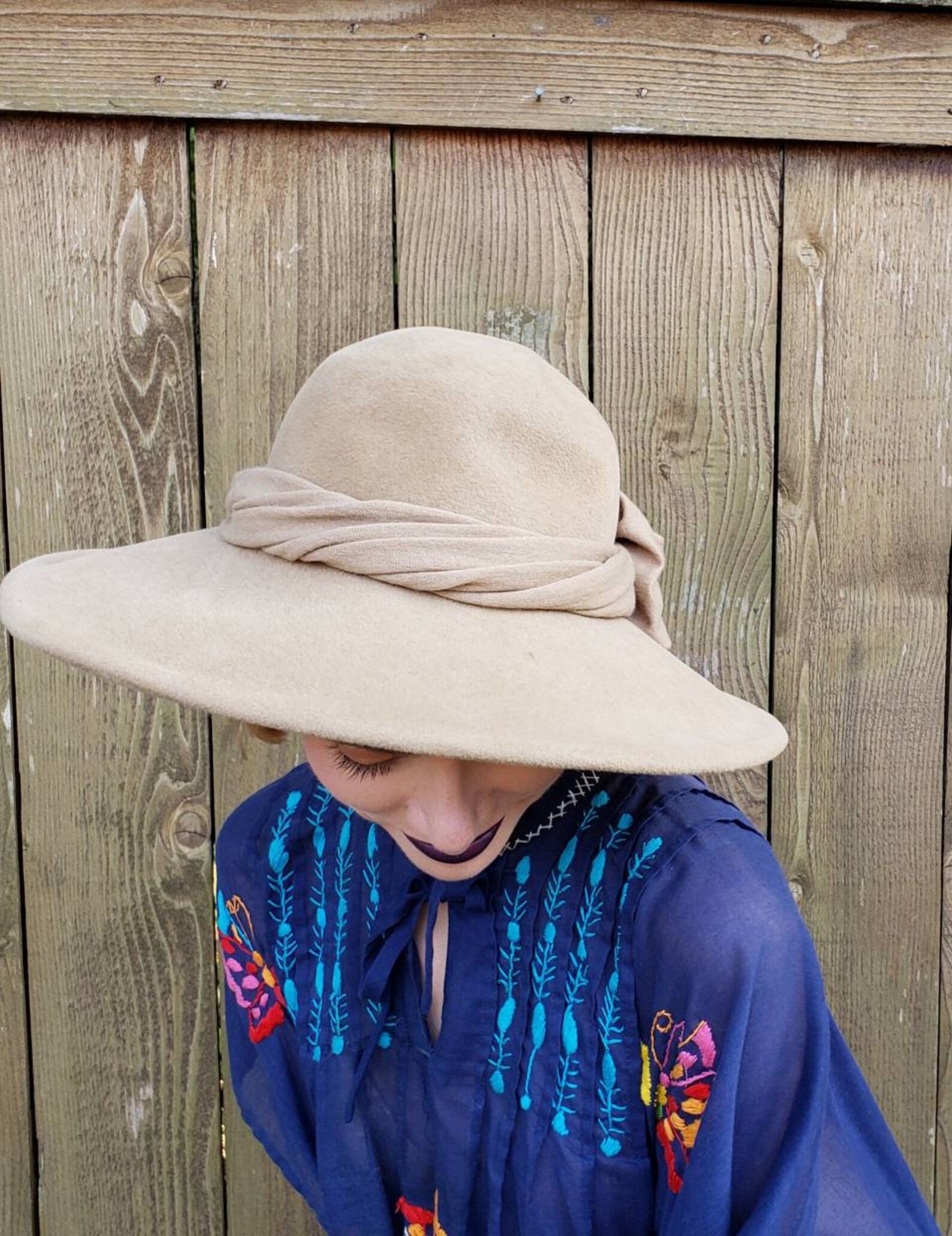 1980s Raymond Hudd Hat Wide Brimmed Beige Wool / 80s Designer | Etsy