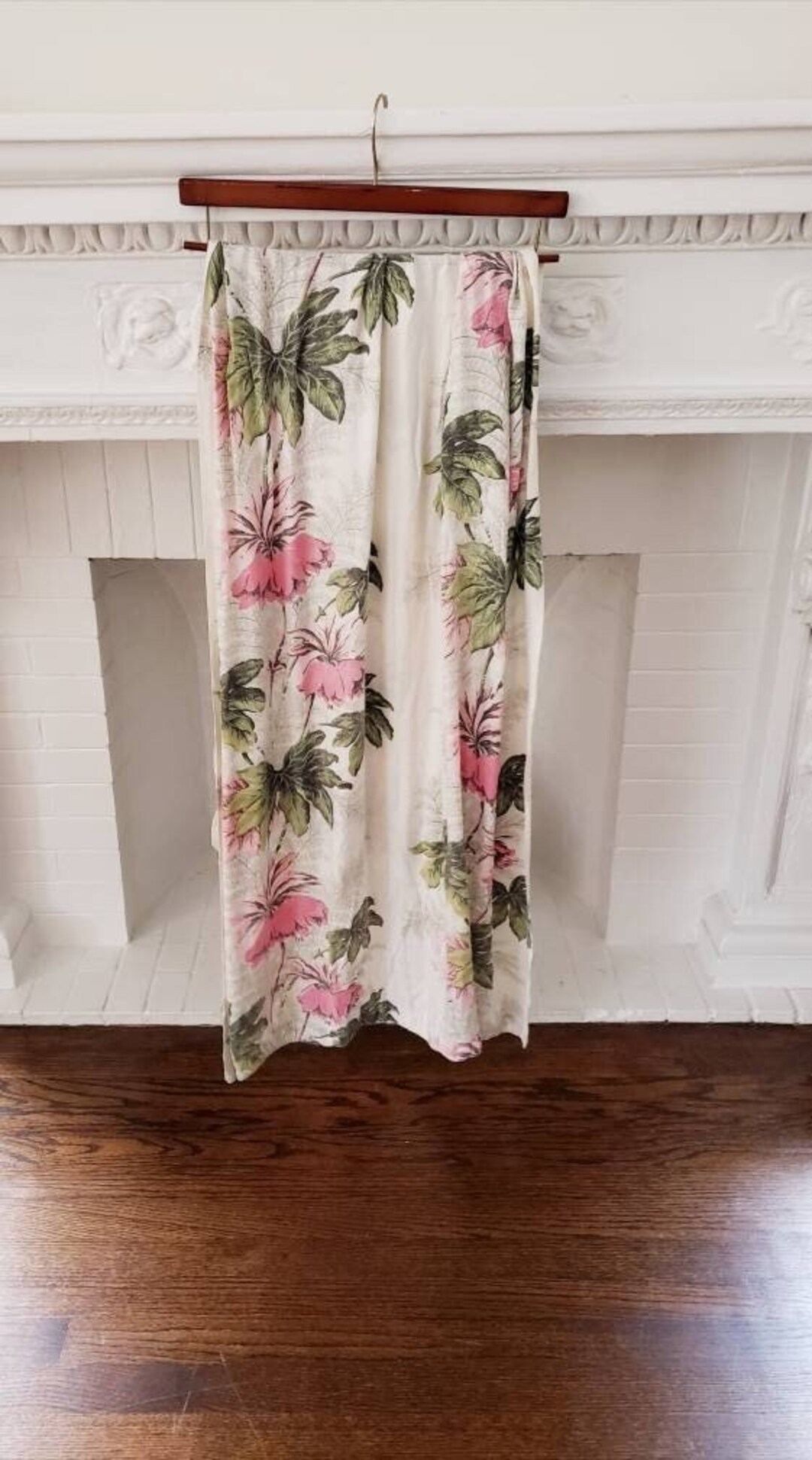 1940s Single Curtain Panel Floral Print Rayon / Vintage - Etsy