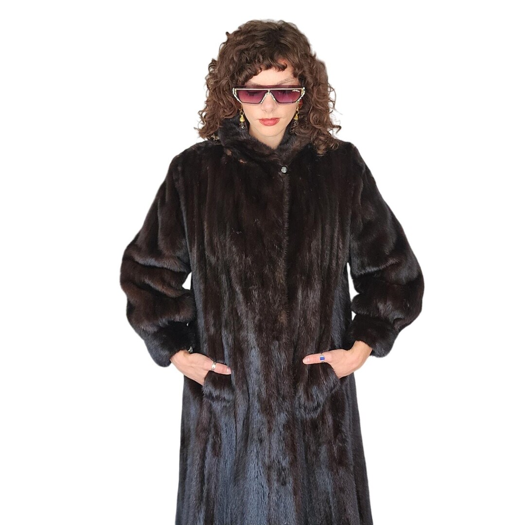 Dark Brown Full Length Mink Fur Coat 80s Pauline Burke Original Med - Etsy