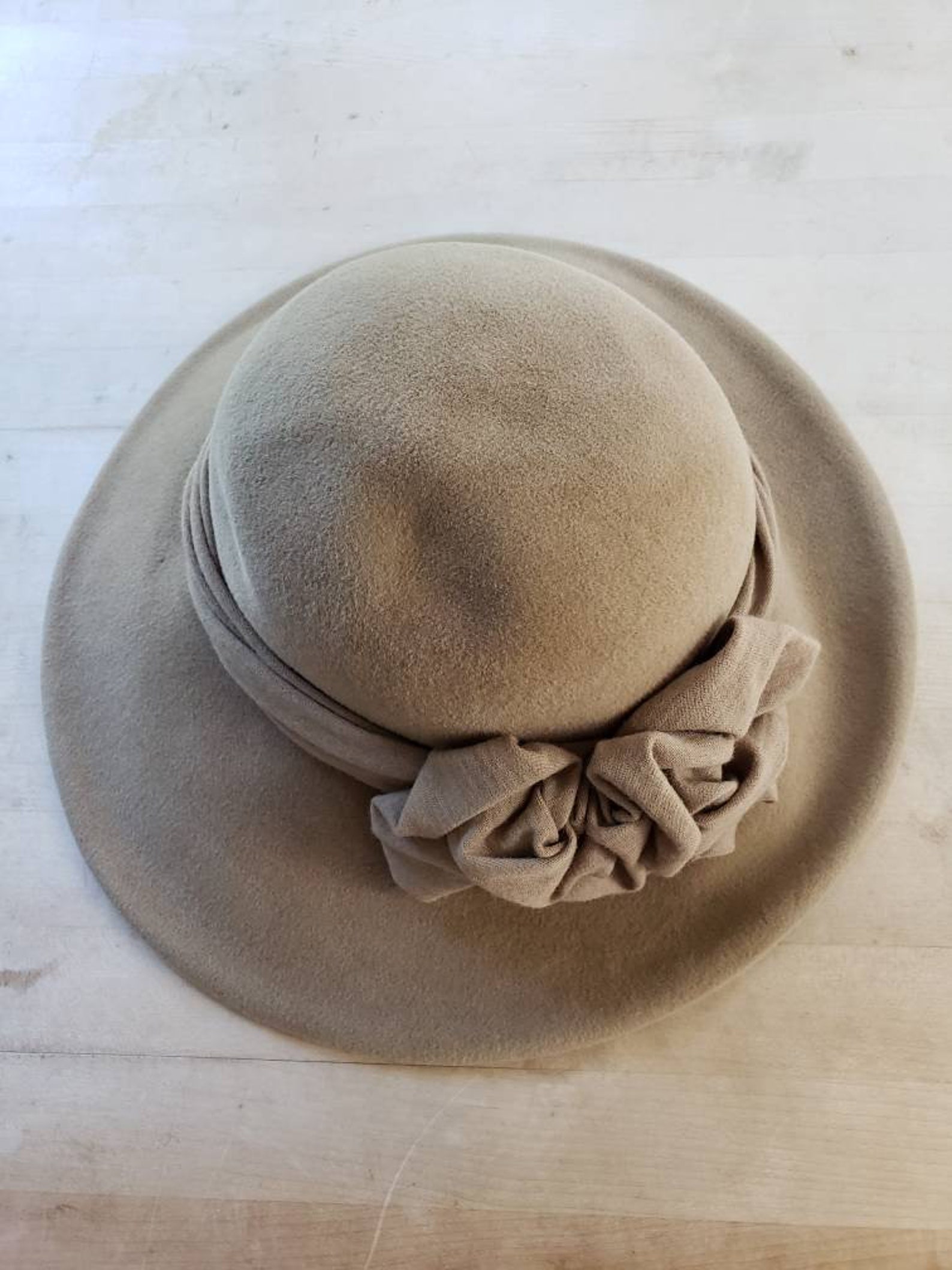 1980s Raymond Hudd Hat Wide Brimmed Beige Wool / 80s Designer | Etsy
