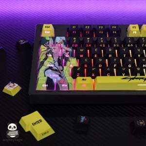 Cyberpunk Edgerunners Keycaps | 124-key Anime Keycap Set | PBT OEM ...