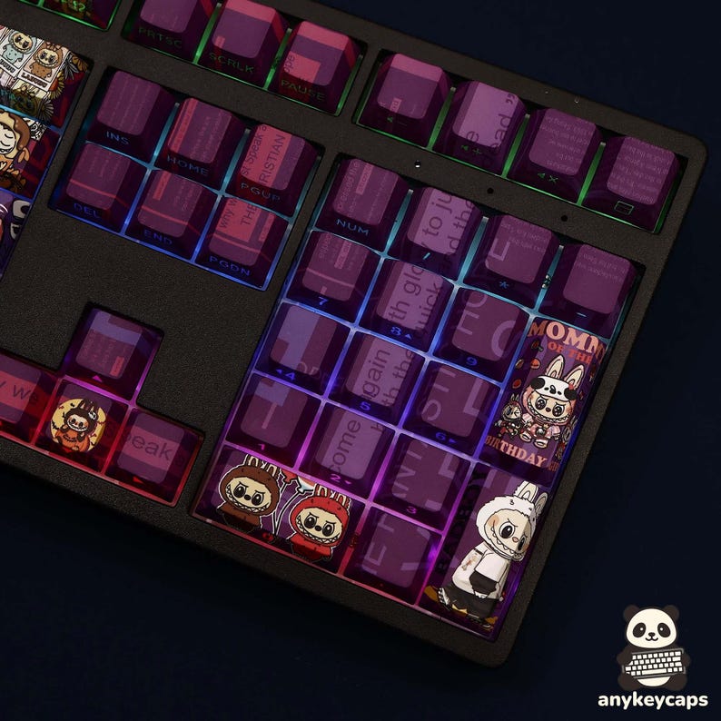 Labubu Keycap Set – 108 Keys | PBT OEM Profile | Light-transmitting Dye ...