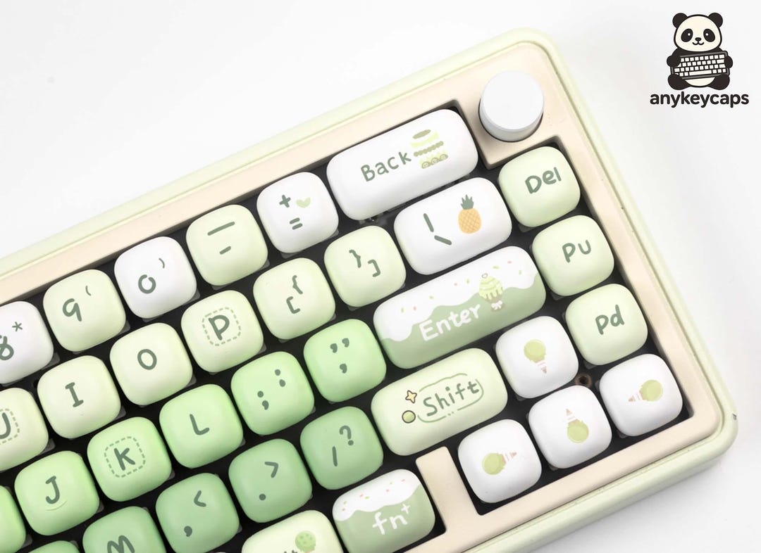 Mint Green Keycap Set | 140 Keys | PBT | MOG Profile | Cute Dessert ...