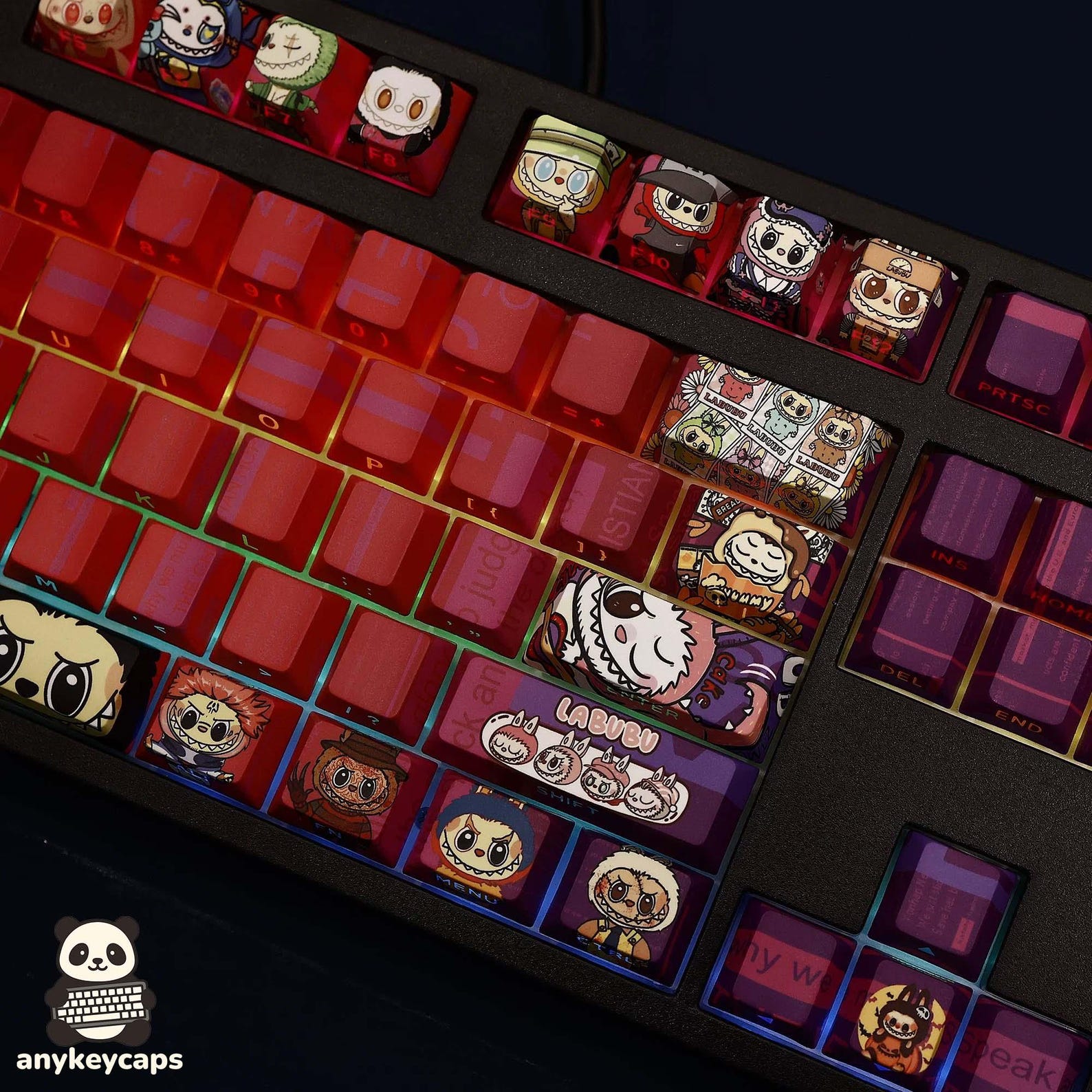 Labubu Keycap Set – 108 Keys | PBT OEM Profile | Light-transmitting Dye ...