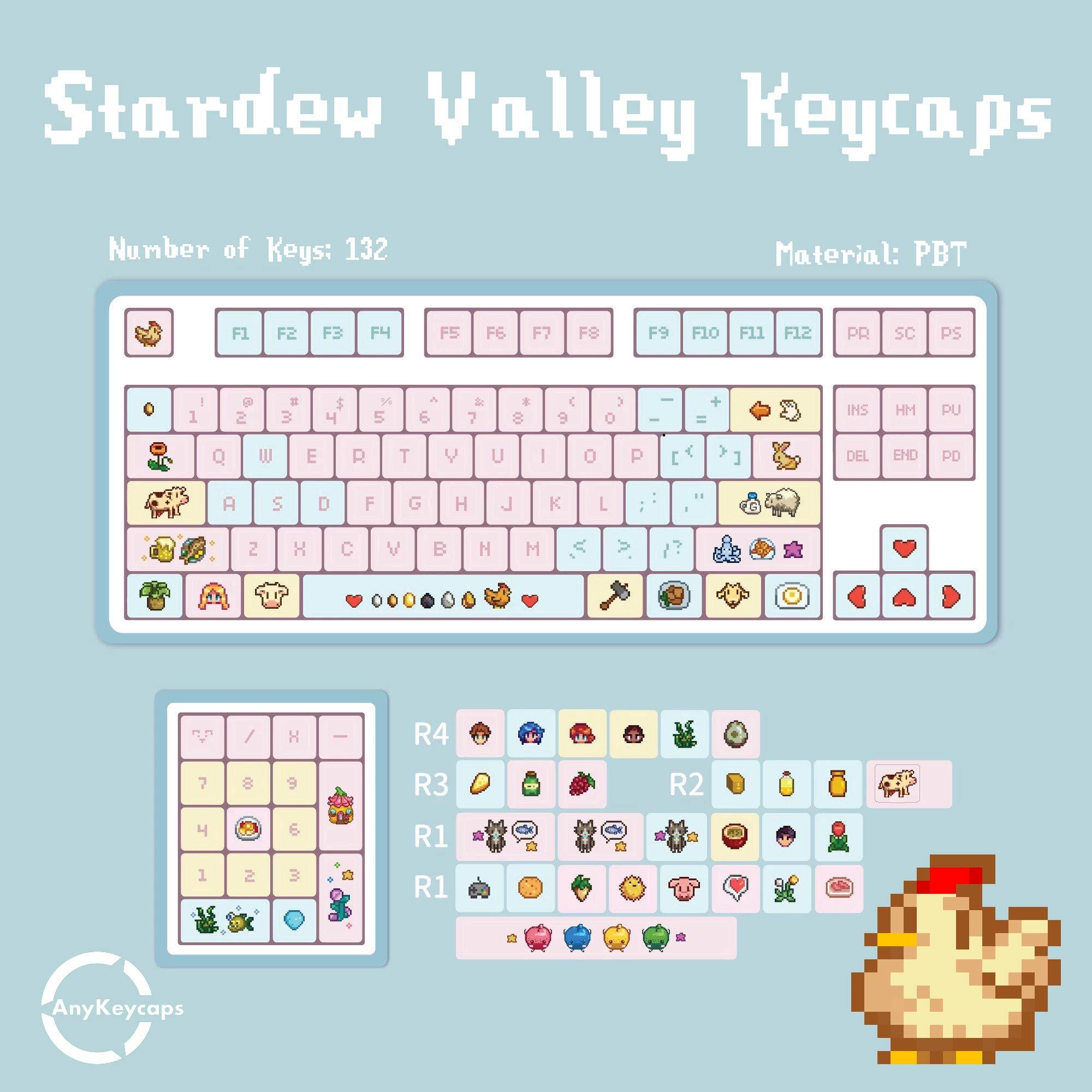 Stardew Valley Keycap Set – 132 Keys | Pastel PBT Keycaps - Etsy